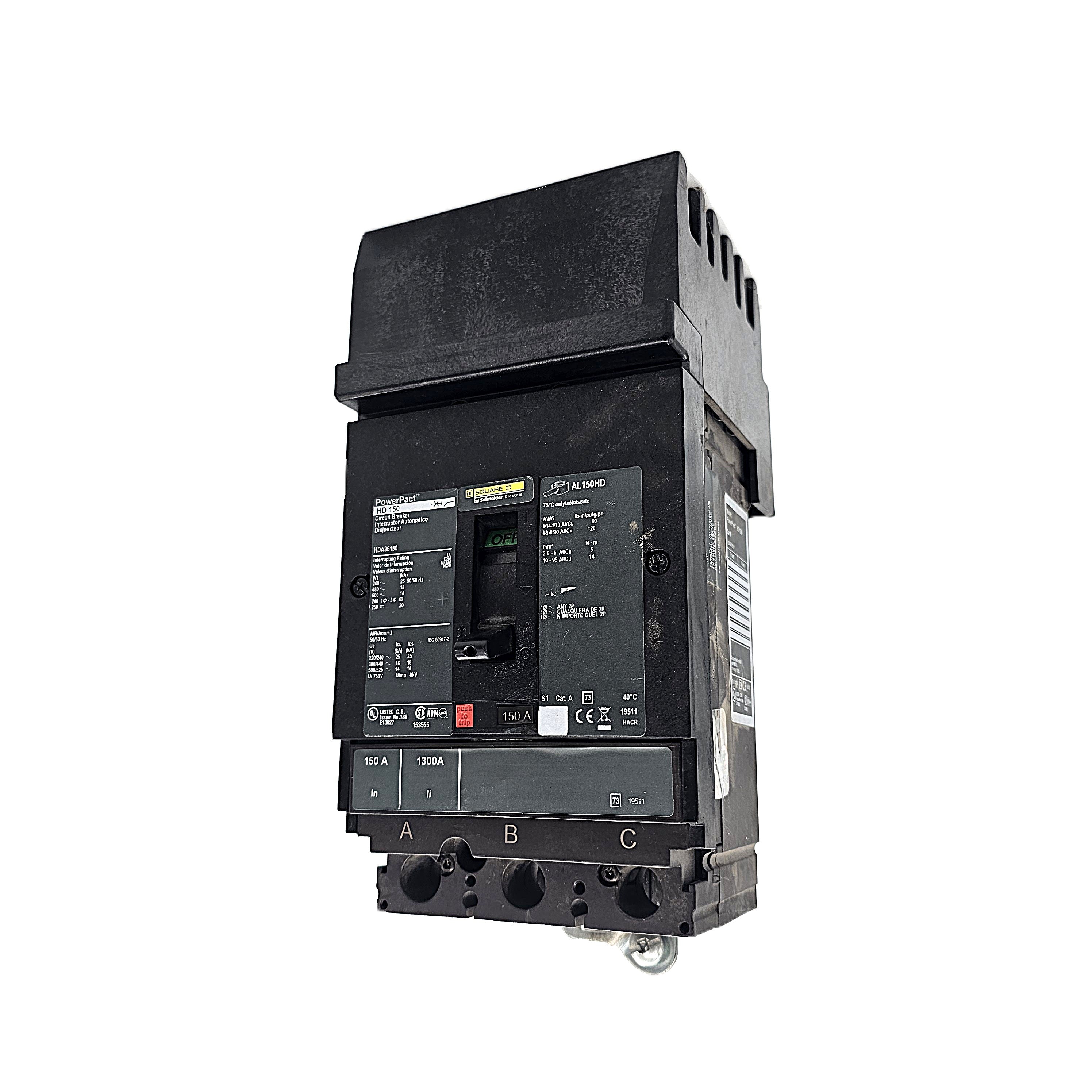 Schneider Electric PowerPact HDA36150 Circuit Breaker 3-Pole, 150 Amp ...