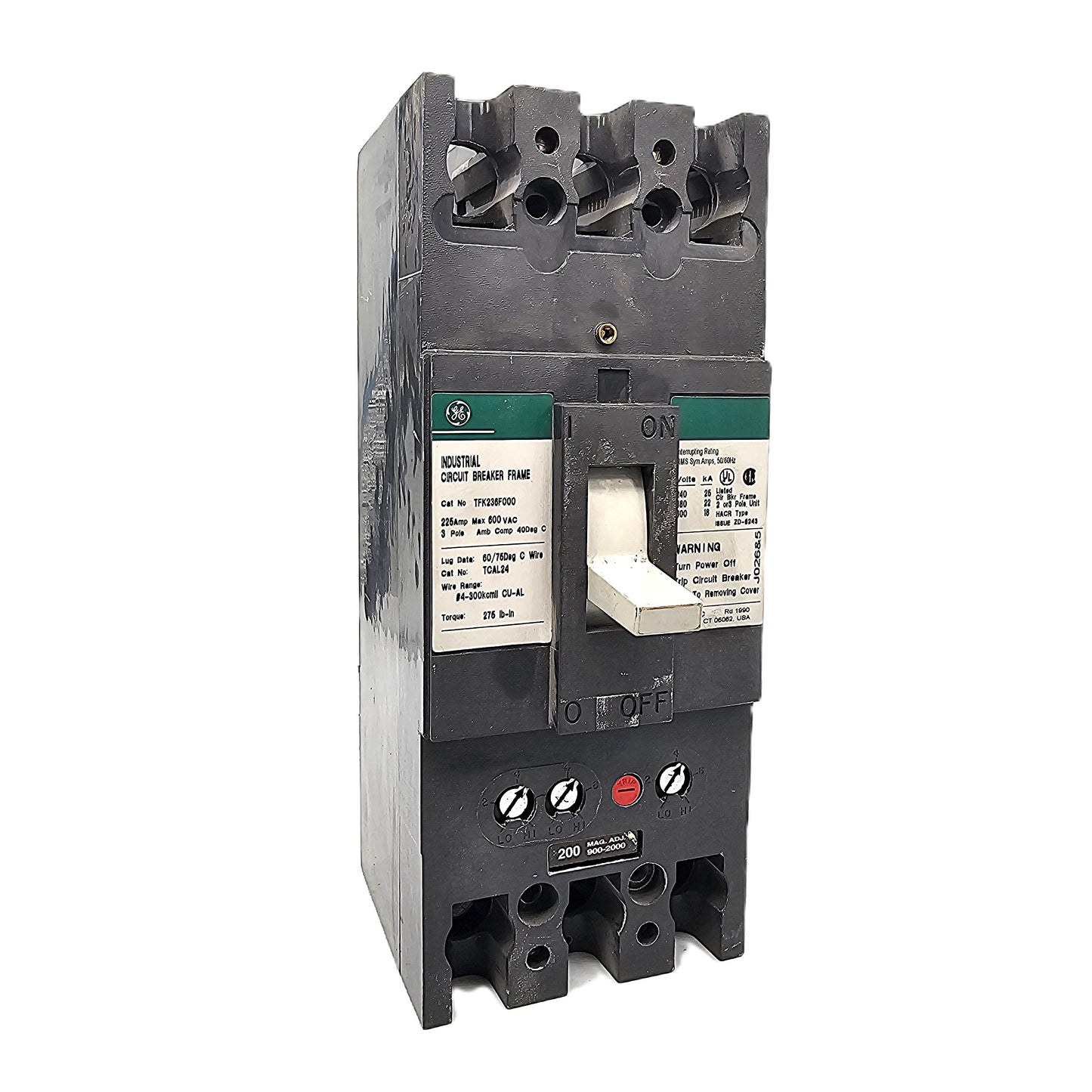 General Electric TFK236F000 Circuit Breaker 3-Pole, 225 Amp Frame, 600 ...