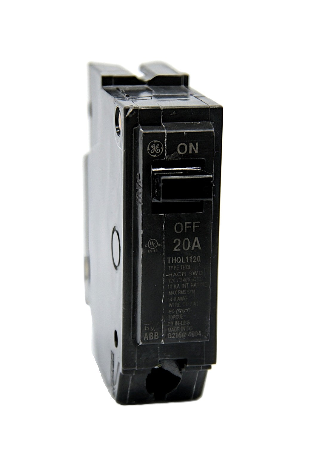 GE THQL1120 - 20A Single-Pole Circuit Breaker 120/240V AC Push-On ...