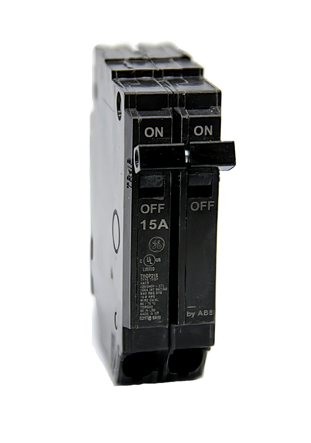 GE THQP215 - 15A Double-Pole Circuit Breaker 120/240V AC Push-On ...