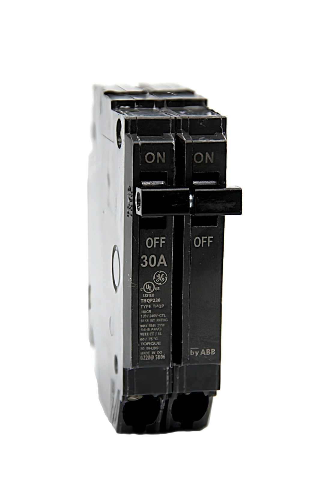 GE THQP230 - 30A Double-Pole Circuit Breaker 120/240V AC Push-On ...